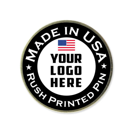 Custom Made in USA Rush Printed Pins