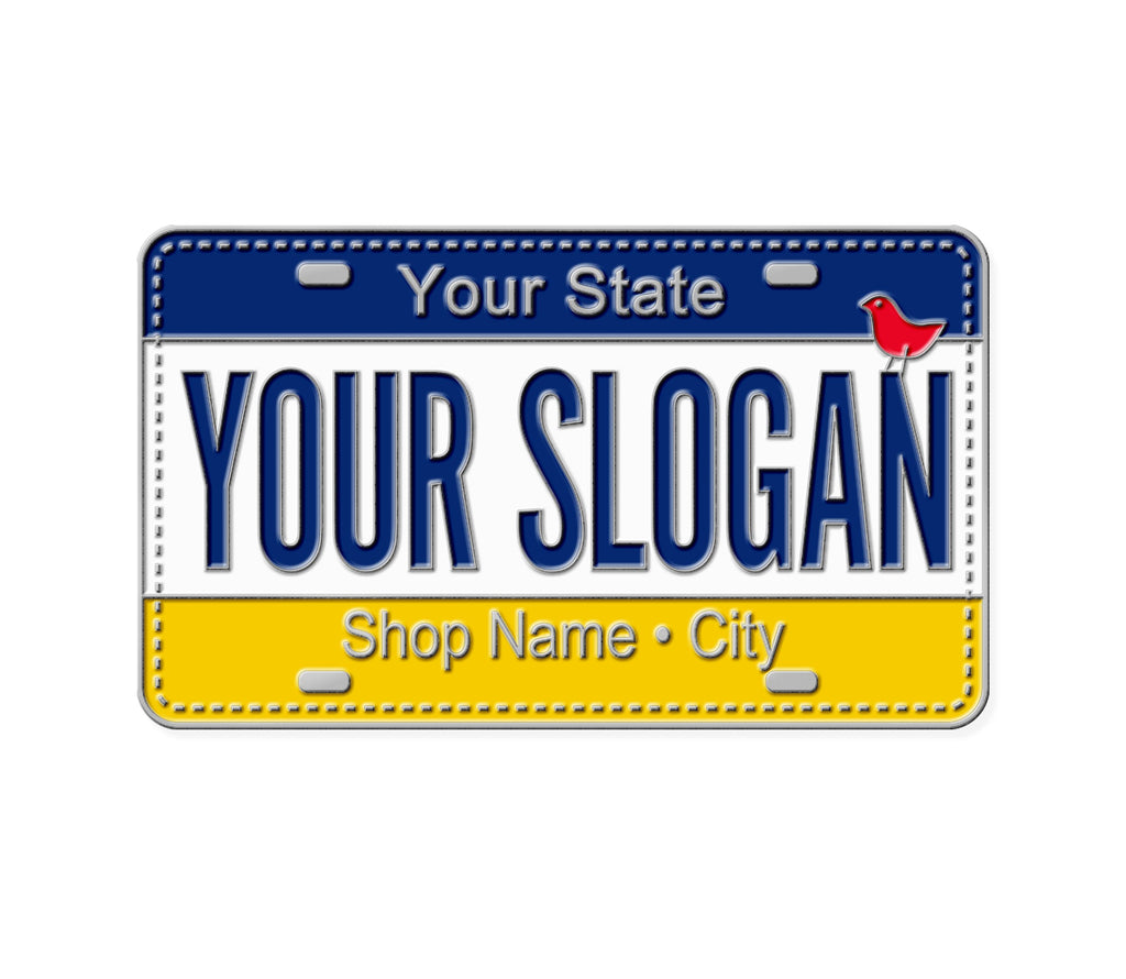 Row By Row License Plate Pins