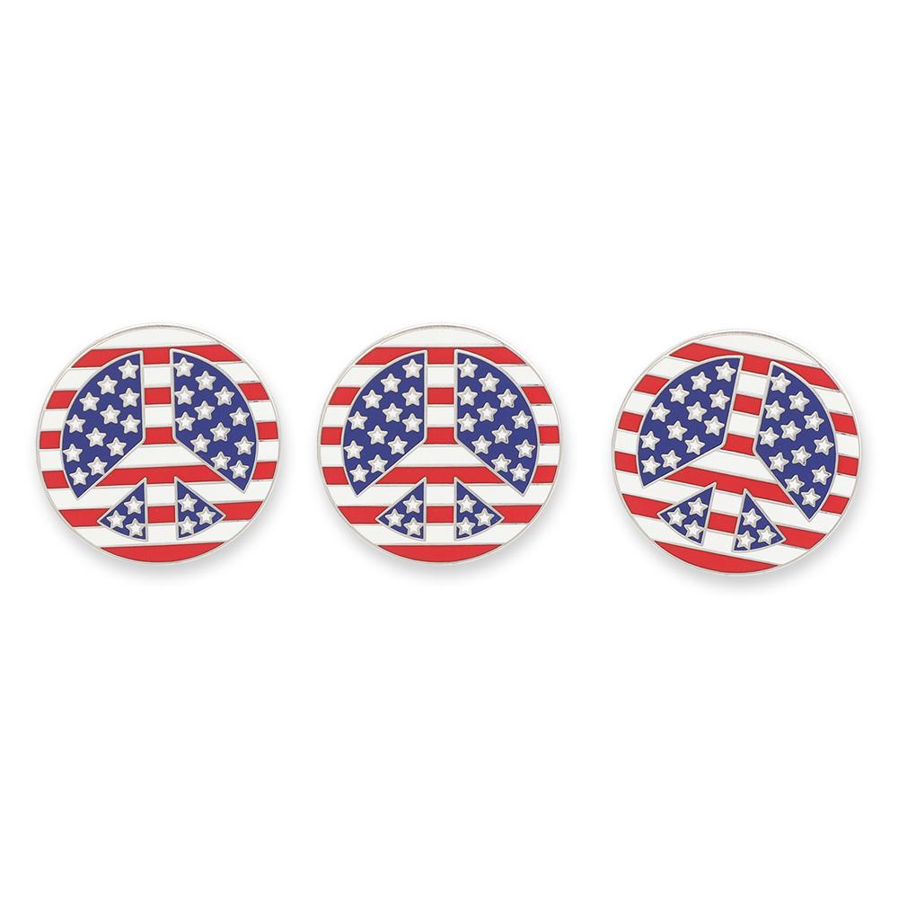 American Flag Peace Sign Enamel Lapel Pin