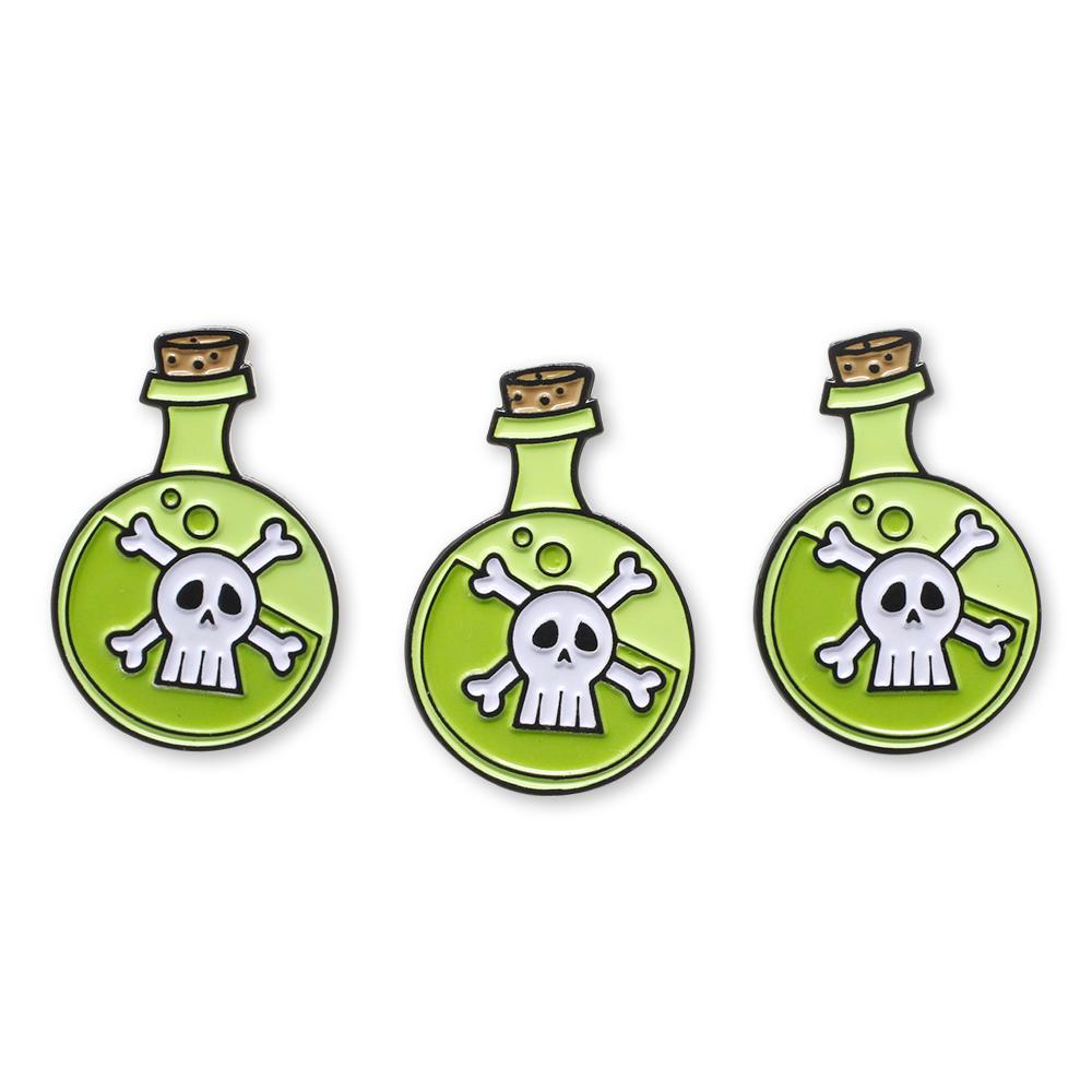 Death Potion Elixir of Doom Corked Glass Halloween Enamel Pin