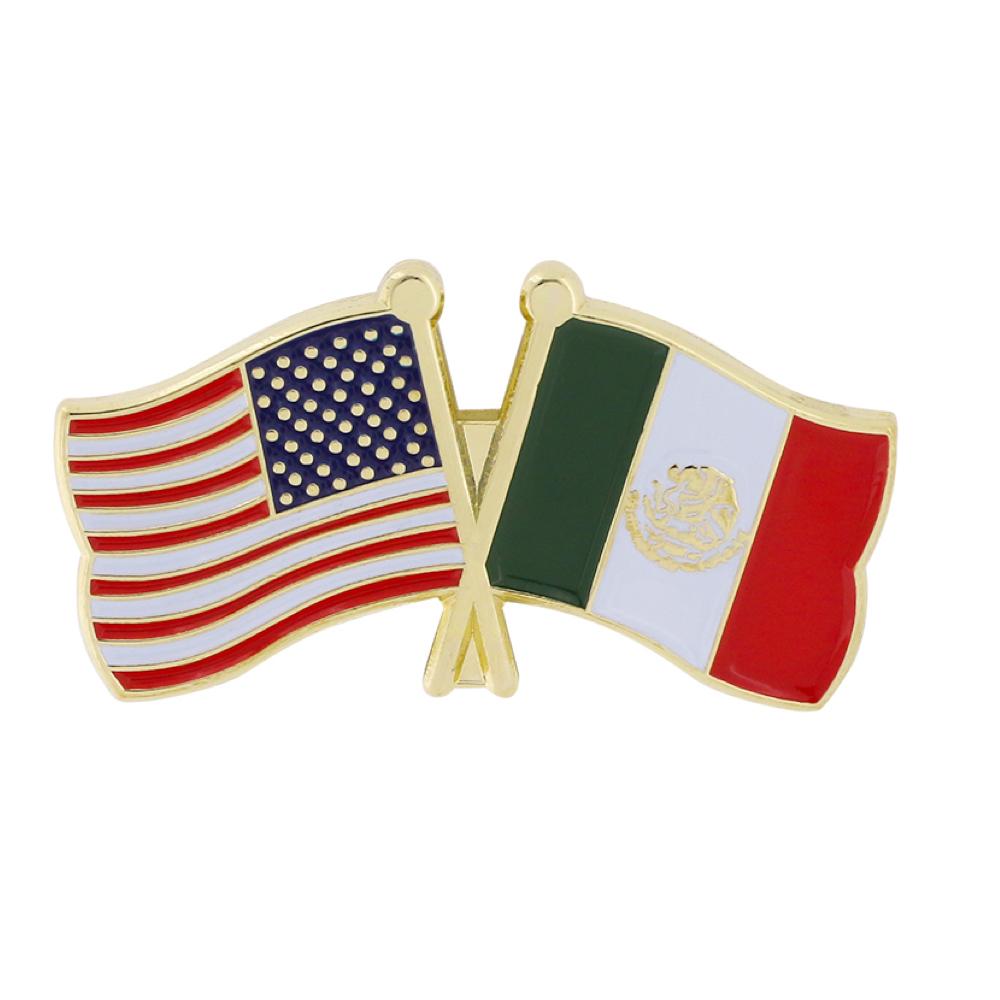 Mexican And American Flag Crossed